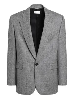 Saint Laurent Prince Of Wales Check Wool Jacket - Black