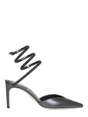 Rene Caovilla Crystal-embellished Snake Spiral Slingback Pumps - Multicolor