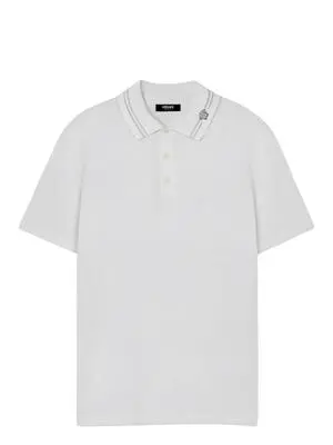 Versace Polo Shirt With Medusa Embroidery - White
