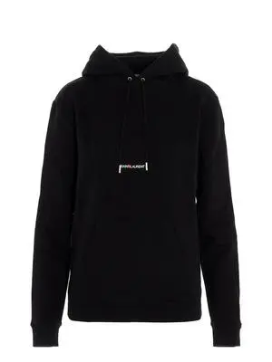 Saint Laurent Logo Print Hoodie - Black