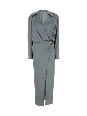 Attico Satin Dress - Gray