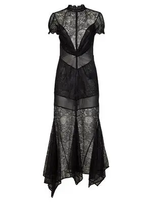 Attico Lace Asymmetric Maxi Dress - Multicolor