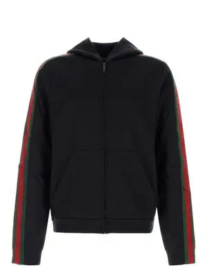 Gucci Web Detail Cotton And Silk Hoodie - Multicolor