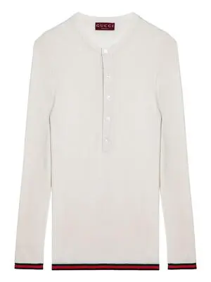 Gucci Silk Jersey With Web Ribbon - White