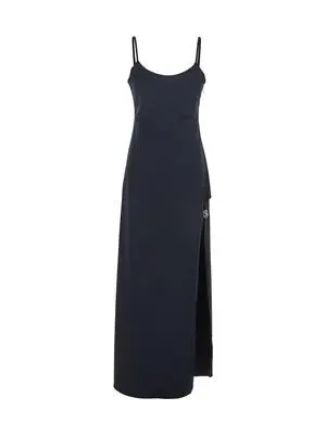 Coperni COPERNI Long Dress With Thin Straps And Side Logo Plaque Multicolor