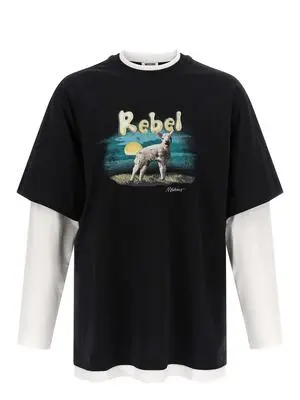 Moschino Moschino Men Double Layer 'Rebel' T-Shirt Multicolor
