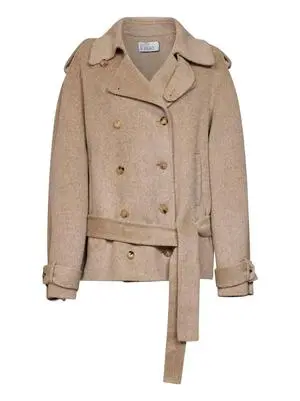 Giuseppe Di Morabito Double Wool And Alpaca Short Double-breasted Trench Coat - Multicolor