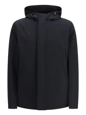 Herno Water-repellent Nylon Hooded Padded Jacket - Black