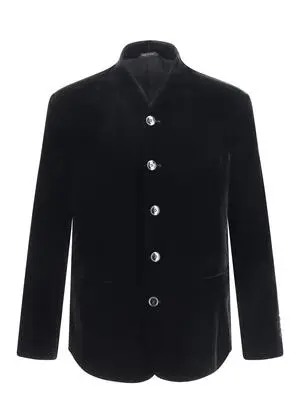 Giorgio Armani Blazer One Shot In Stretch Viscose And Cupro Velvet - Black