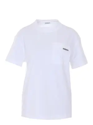 Brunello Cucinelli T-shirt With Shiny Tab - White