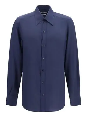 Dolce & Gabbana Gold Crêpe De Chine Shirt - Blue