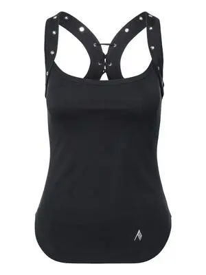 Attico ATTICO Cotton Tank Top With Silver Studs Black