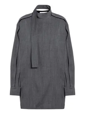 JIL SANDER JIL SANDER Wool Shirt With Scarf Gray