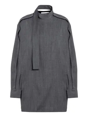 JIL SANDER JIL SANDER Wool Shirt With Scarf Gray