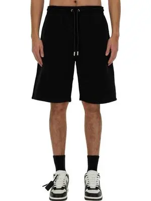 Off-White Bermuda Shorts With Logo - Black