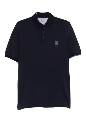 Brunello Cucinelli Logo Cotton Polo Shirt - Multicolor