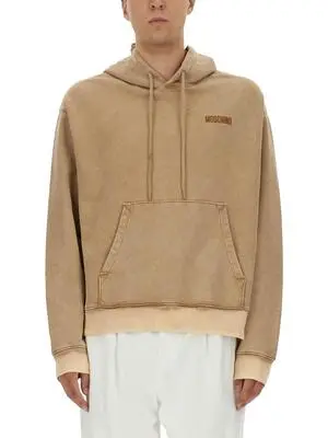 Moschino Embellished Hooded Sweatshirt - Brown