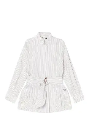 Fendi Striped Cotton And Silk Blouson - Cream