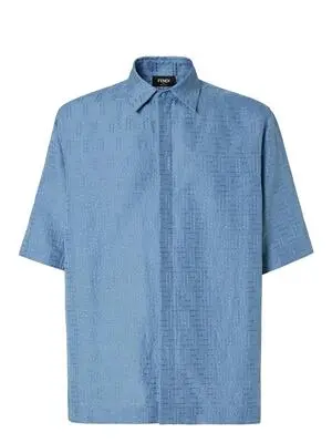 Fendi Light Ff Jacquard Linen Shirt - Blue
