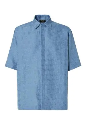 Fendi Light Ff Jacquard Linen Shirt - Blue
