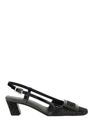 ROGER VIVIER Belle Vivier Shiny-effect Slingback Pumps - Black