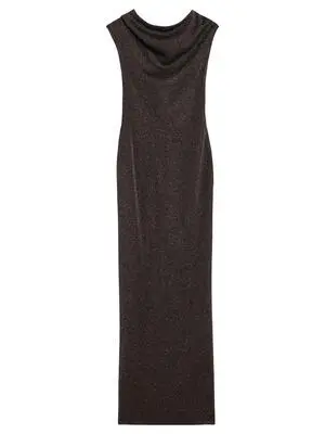 Max Mara Max Mara Pianoforte Brown Dress In Viscose And Lurex Yarn Women Brown