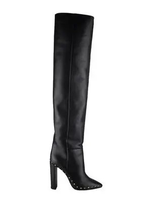 Saint Laurent Leather 76 Boots - Black