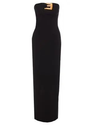 Balmain Belted Bustier Long Dress - Black