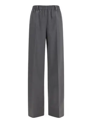 Miu Miu Elasticated Straight Leg Wool Pants - Gray