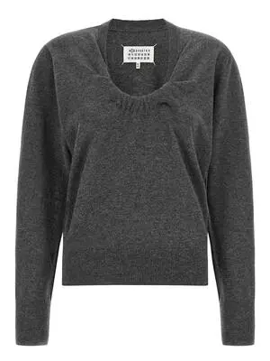 MAISON MARGIELA Twist Wool Sweater - Gray