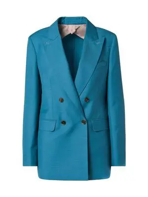 Max Mara Wool-blend Double-breasted Jacket - Blue