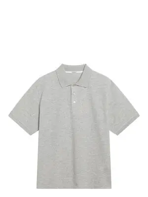 Saint Laurent Grey Cotton Pique Polo With Cassandre Logo - Gray