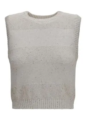 Brunello Cucinelli Sequin Knit Vest - Multicolor