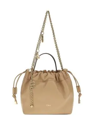 Chloé Leather Chain Shoulder Bag - Cream