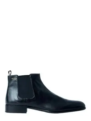Prada Leather Chelsea Boots - Black