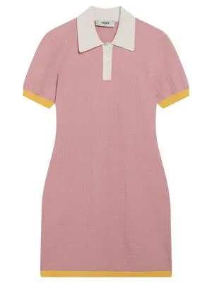 Fendi Ff Jacquard Polo Dress - Pink