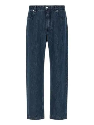 Fendi Cotton Denim High Waist Flared Jeans - Blue