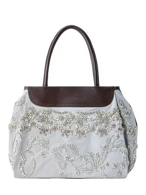 Dries Van Noten Embellished Leather-trim Handbag - Multicolor
