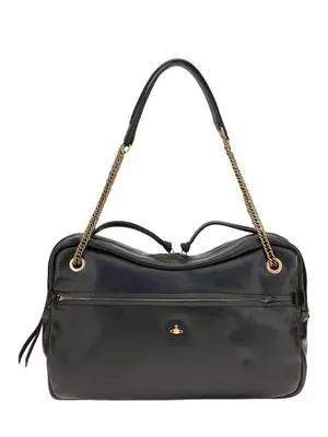 VIVIENNE WESTWOOD Textured Leather Shoulder Bag - Black
