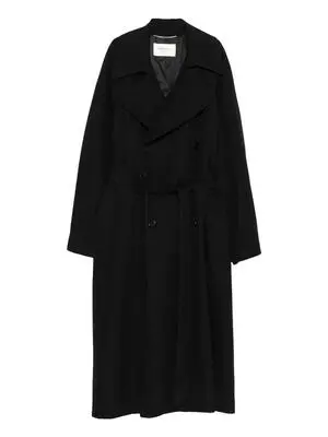 Saint Laurent Wool Raglan Coat - Multicolor