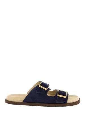 Brunello Cucinelli BRUNELLO CUCINELLI Urban Suede Slides Blue