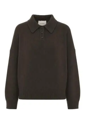LISA YANG LISA YANG Cashmere Long-Sleeve Polo Green