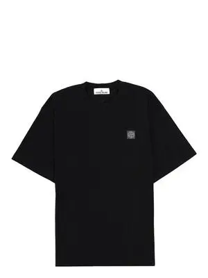 Stone Island T-shirt With Logo Patch - Black