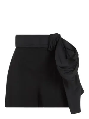 Alexander McQueen Cupro Shorts With Oversize Bow Detail - Black