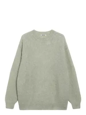 Auralee Light Brushed Mohair-blend Sweater - Green