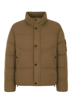 Stone Island Logo Garment Dyed Padded Bomber - Green