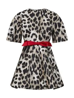 Givenchy Beige Leopard Jacquard Cocoon Mini Dress - Multicolor