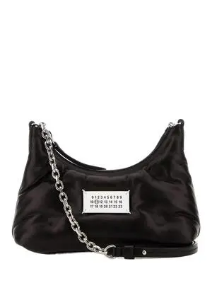 MAISON MARGIELA Nappa Leather Micro Glam Slam Hobo Shoulder Bag - Black