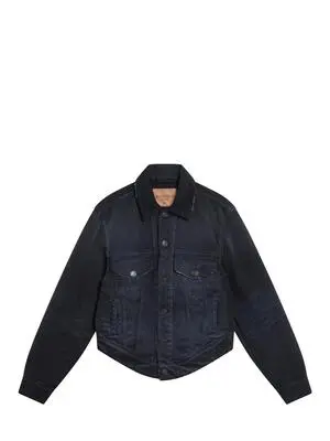 Balenciaga Navy Jacket With Curved Waist - Blue