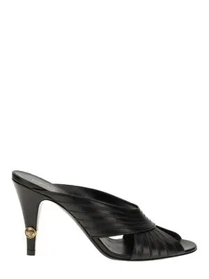 Versace Nappa Leather Mules - Black